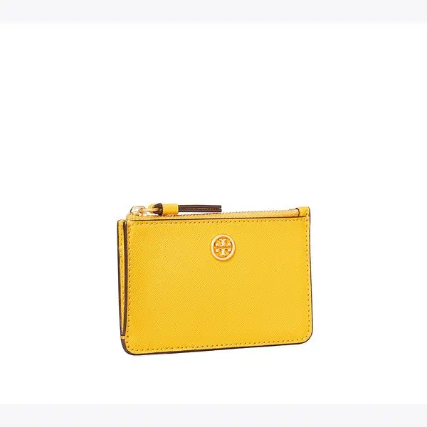 Tory Burch Robinson Card Case Key Ring - Golden Crest