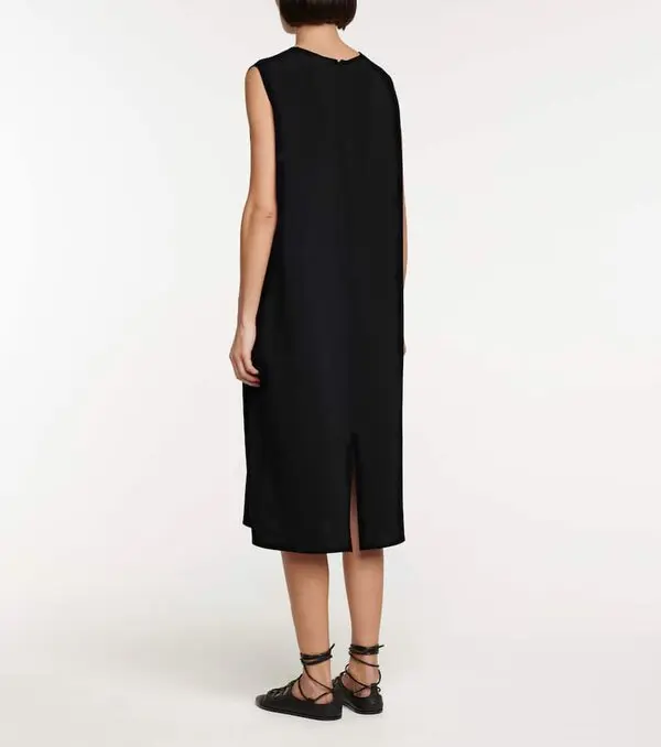 THE ROW Mirna Crêpe Midi Dress - Black
