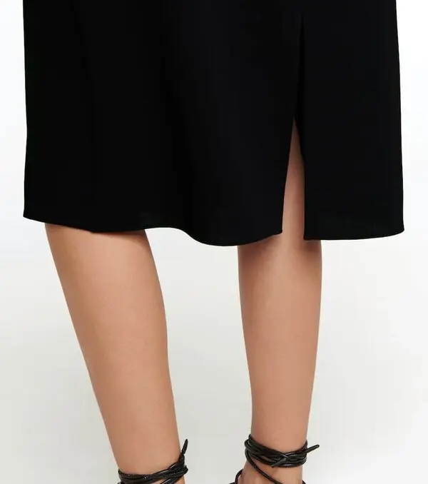 THE ROW Mirna Crêpe Midi Dress - Black