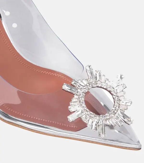 Amina Muaddi Begum Embellished Pvc Pumps - Transparent