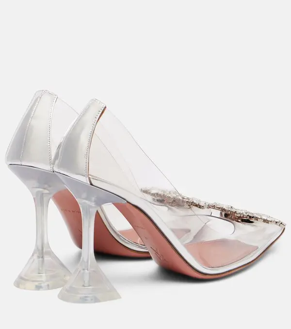 Amina Muaddi Begum Embellished Pvc Pumps - Transparent