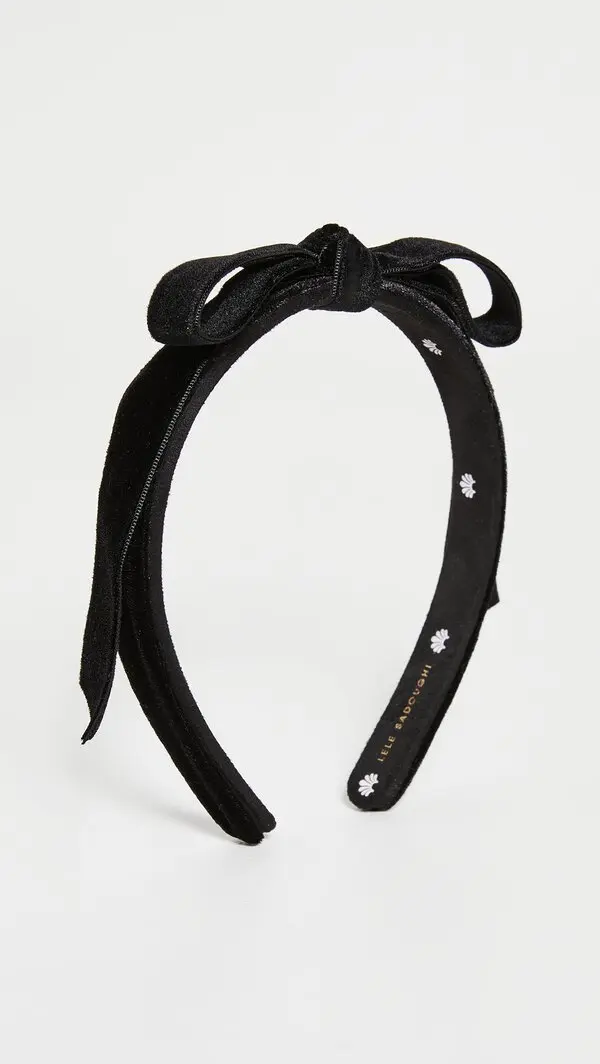 Lele Sadoughi Bardot Velvet Ribbon Slim Headband - Jet