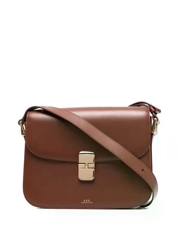 A.p.c. Logo-stamp Shoulder Bag - Brown