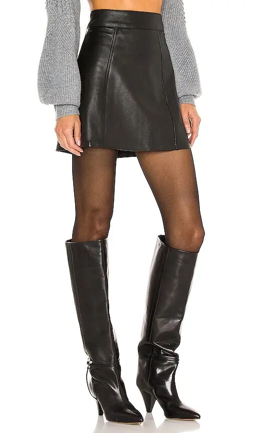 L'academie Laurel Leather Mini Skirt