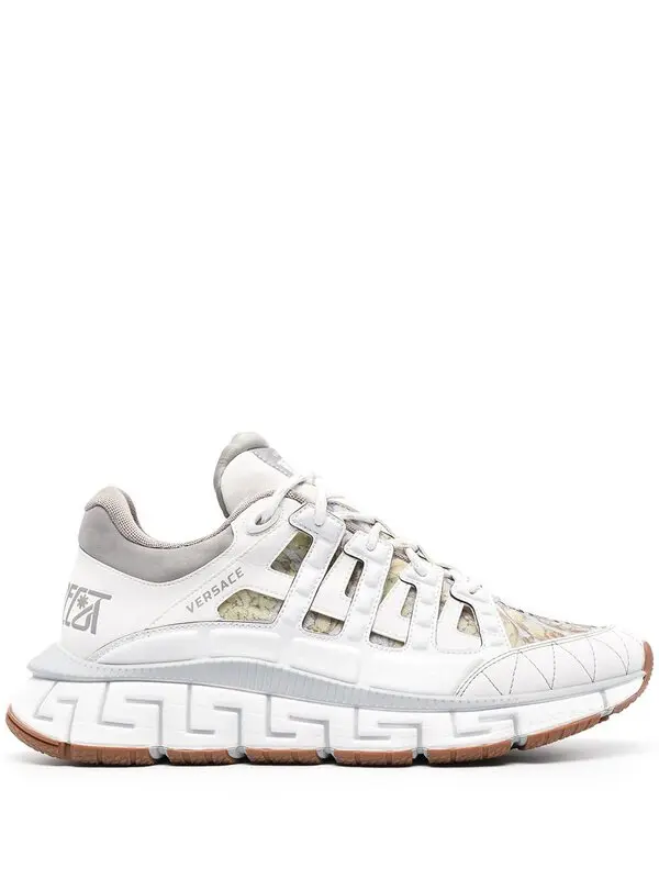Versace Trigreca Low-top Sneakers With Greca Detailing And Barocco Print