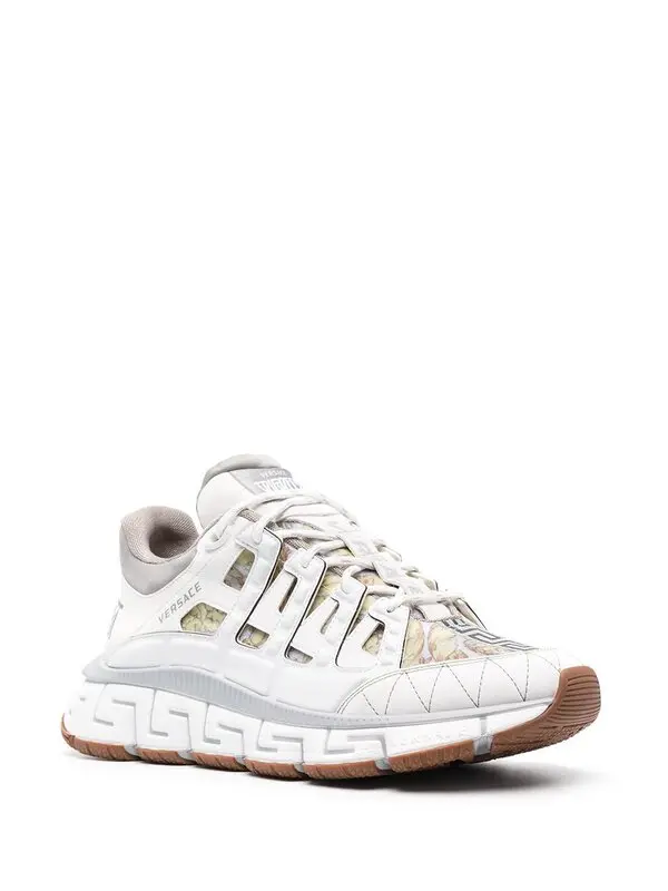 Versace Trigreca Low-top Sneakers With Greca Detailing And Barocco Print