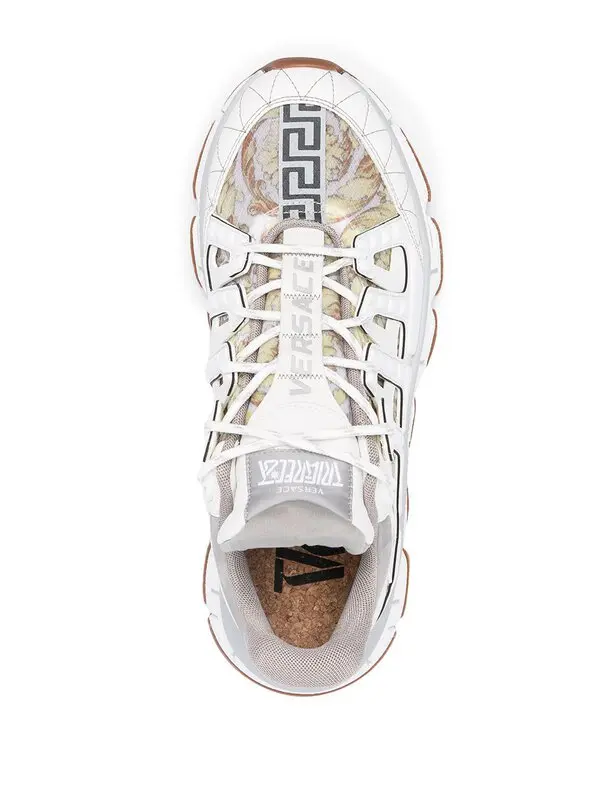 Versace Trigreca Low-top Sneakers With Greca Detailing And Barocco Print