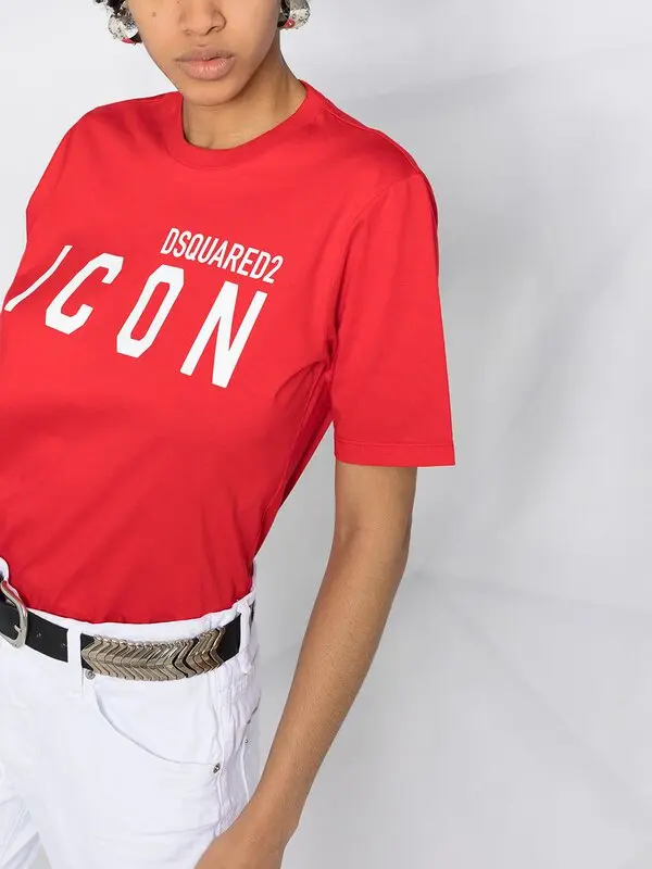 Dsquared2 Icon-print Crew-neck T-shirt - Red
