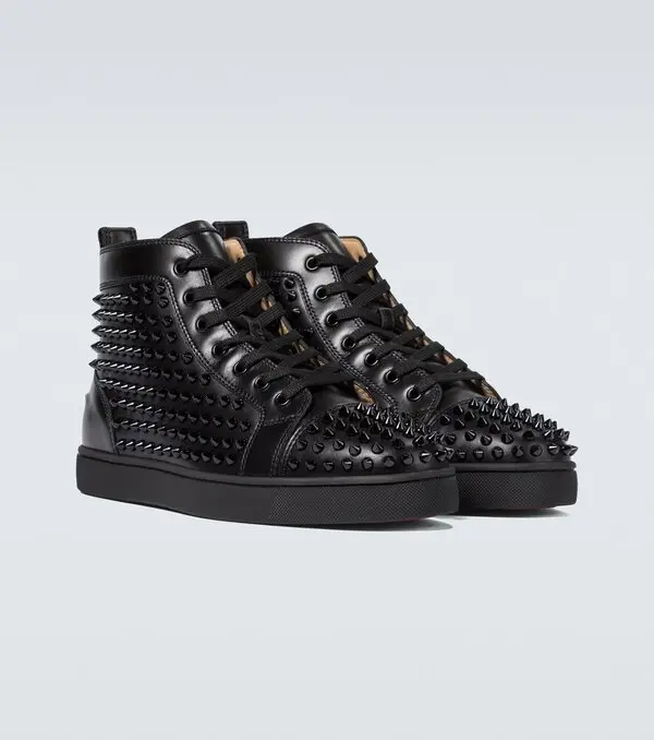 Christian Louboutin Louis Spikes High-Top Sneakers Black
