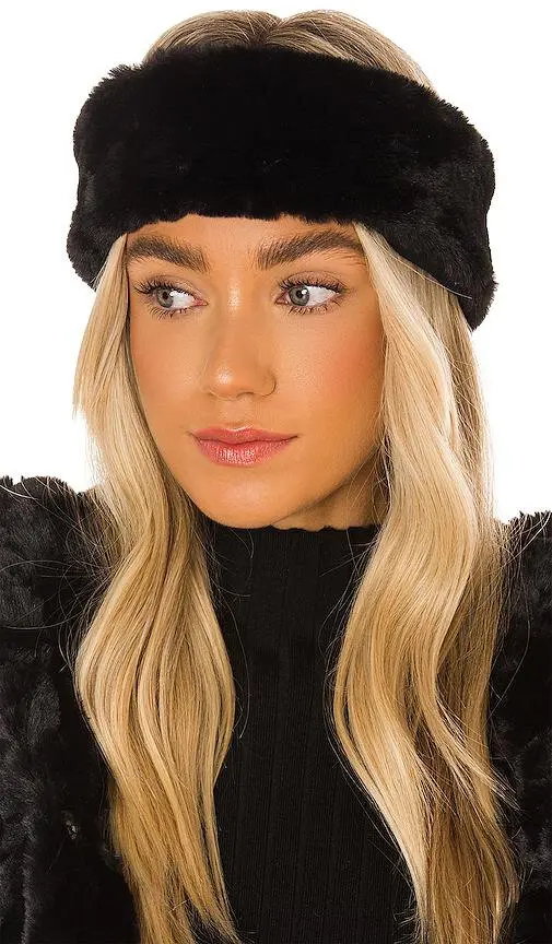 Apparis Eleni Faux Fur Headband - Noir