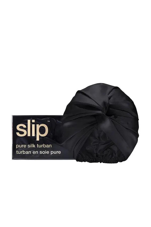 Slip Pure Silk Turban - Black