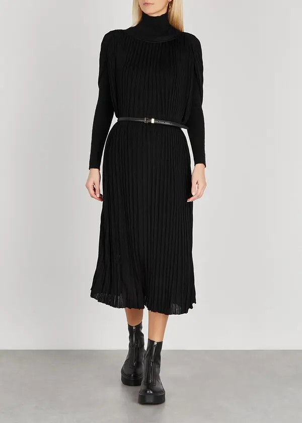 the row pleated dress THE ROW Lawrence Pleated Midi Dress