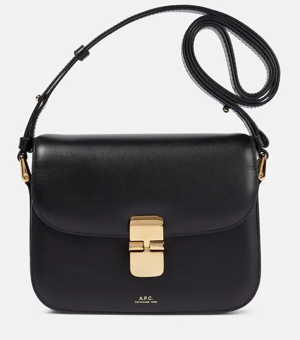 A.p.c. Grace Leather Shoulder Bag - Black