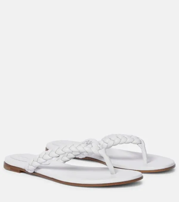 GIANVITO ROSSI Tropea Leather Thong Sandals - White