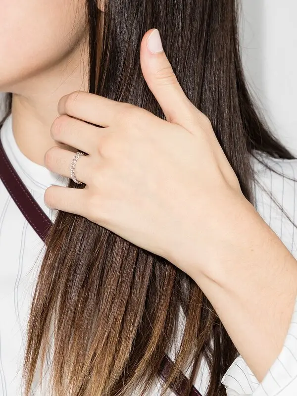 Shay 18k Gold Diamond Chain-link Ring - White