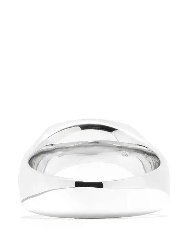 Tom Wood Cushion Satin Signet Ring - Metallic