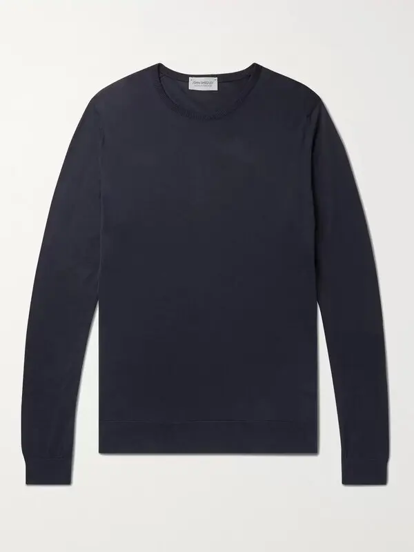 John Smedley Hatfield Slim-fit Sea Island Cotton Sweater - Blue