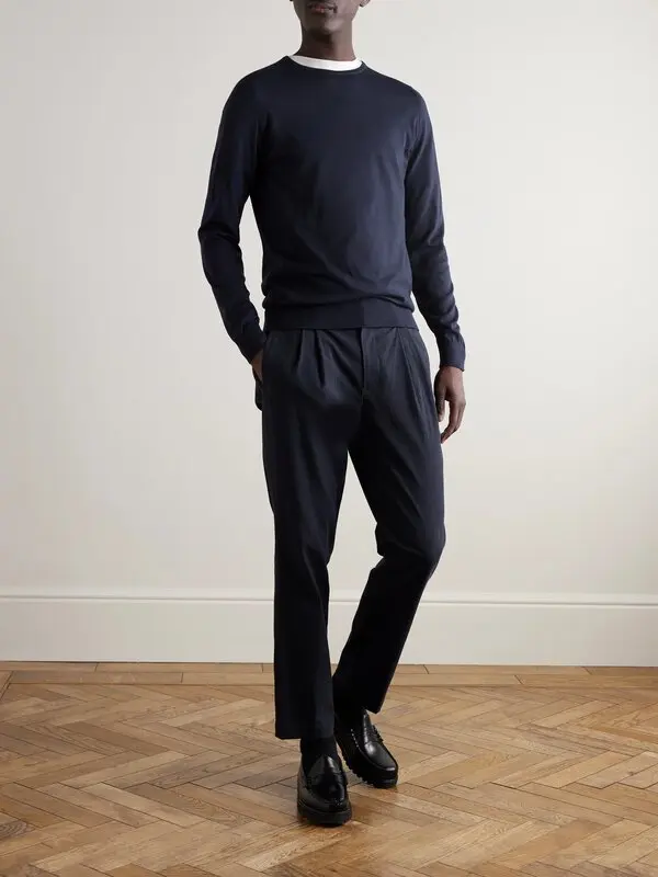 John Smedley Hatfield Slim-fit Sea Island Cotton Sweater - Blue