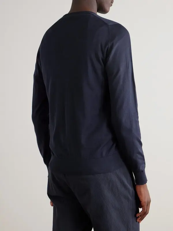 John Smedley Hatfield Slim-fit Sea Island Cotton Sweater - Blue