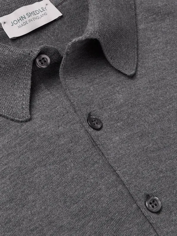 John Smedley Bradwell Sea Island Cotton Polo Shirt - Gray