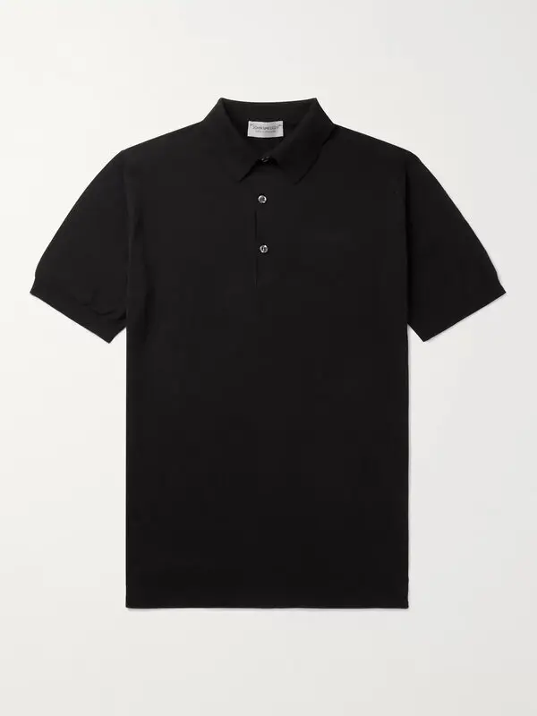 John Smedley Adrian Slim-fit Sea Island Cotton Polo Shirt - Black