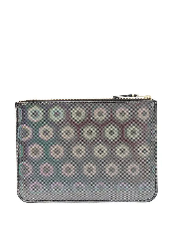Comme Des Garçons Holographic Hexagonal Pouch - Black