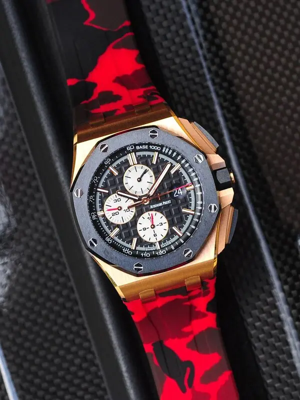 HORUS WATCH STRAPS 44mm Audemars Piguet Royal Oak Offshore Watch Strap - Red