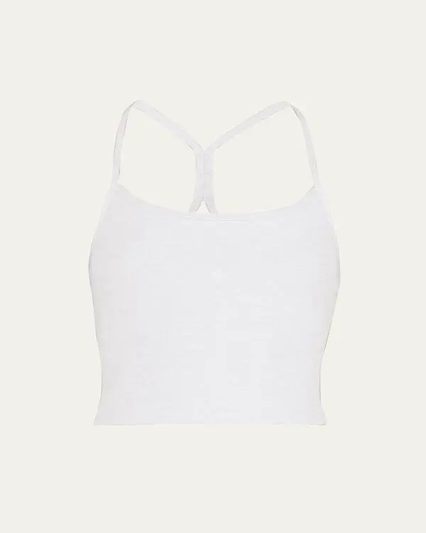 Beyond Yoga Space-dye Slim Racerback Cropped Tank - Cloud White