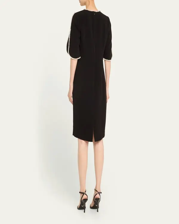 Rickie Freeman For Teri Jon Pearl Trimmed Sheath Dress