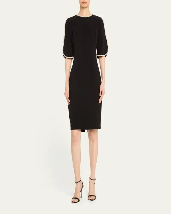 Rickie Freeman For Teri Jon Pearl Trimmed Sheath Dress