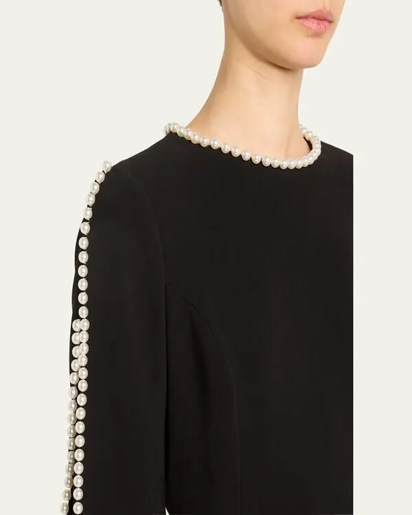 Rickie Freeman For Teri Jon Pearl Trimmed Sheath Dress