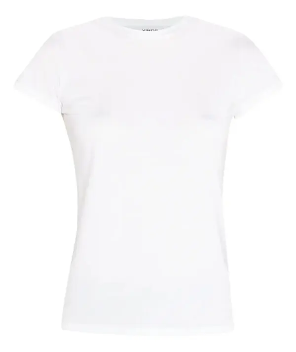 Vince Crewneck Pima Cotton Tee - Optic White