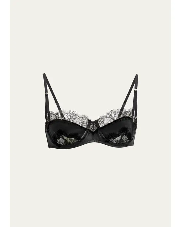 Kiki De Montparnasse Sensuel Lace-trim Underwire Balconette Bra - Black