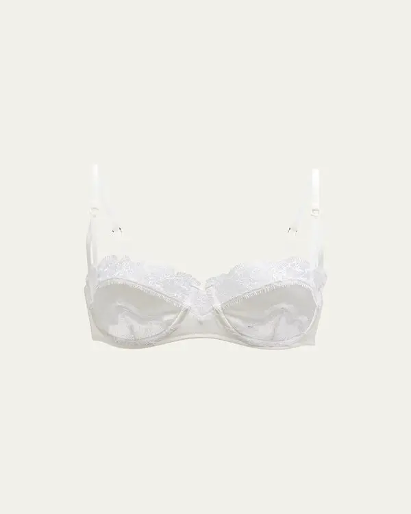 Kiki De Montparnasse Sensuel Lace-trim Underwire Balconette Bra - Ivory