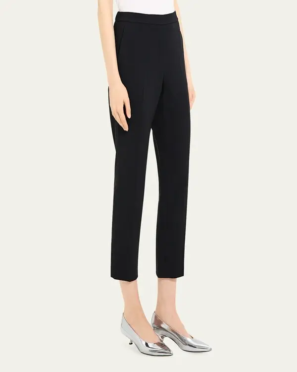 Theory Treeca Cropped Pull-on Pants - Black