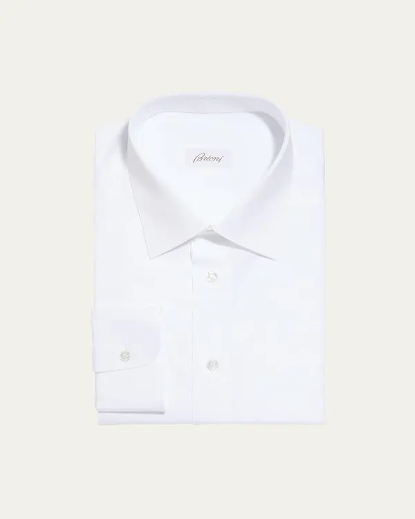 Brioni Wardrobe Essential Solid Dress Shirt - White