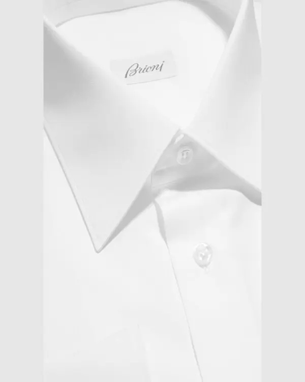 Brioni Wardrobe Essential Solid Dress Shirt - White