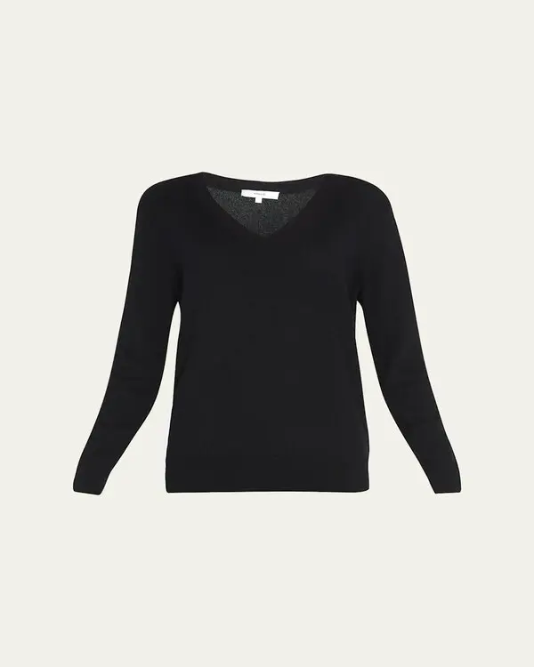 Vince Weekend V-neck Cashmere Pullover Sweater - Black