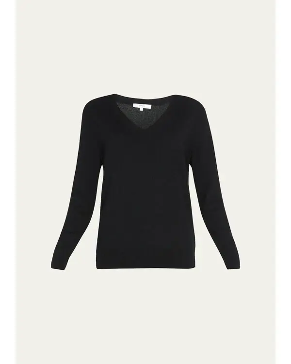 Vince Weekend V-neck Cashmere Pullover Sweater - Black
