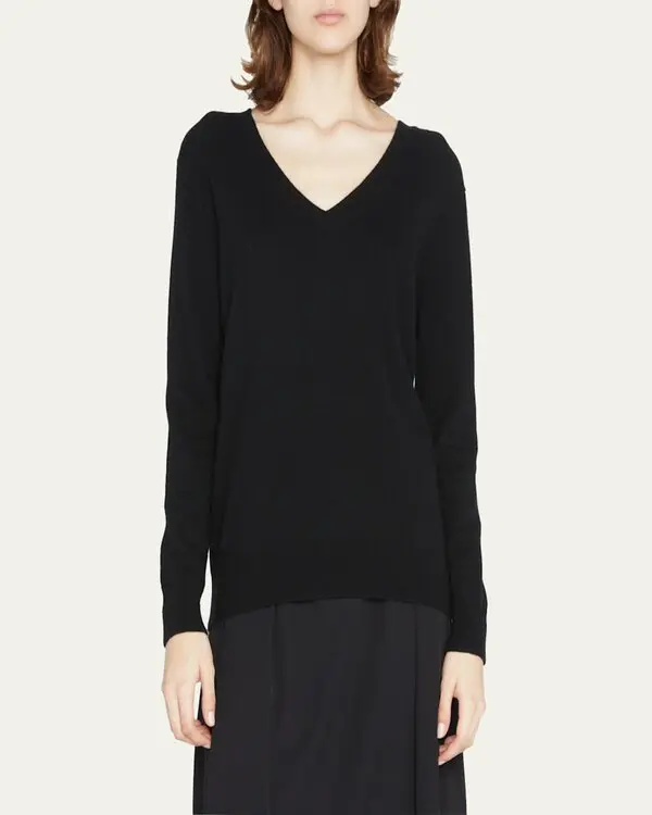 Vince Weekend V-neck Cashmere Pullover Sweater - Black