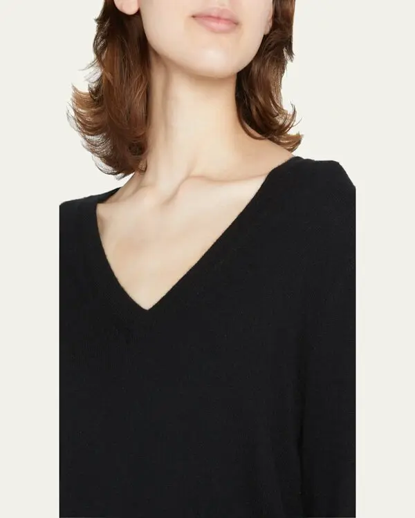 Vince Weekend V-neck Cashmere Pullover Sweater - Black