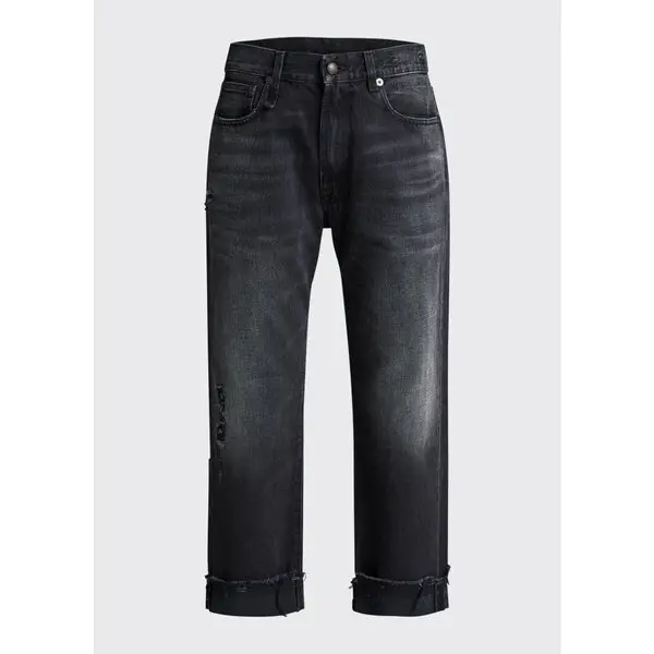 R13 Wide-leg Cropped Boyfriend Jeans
