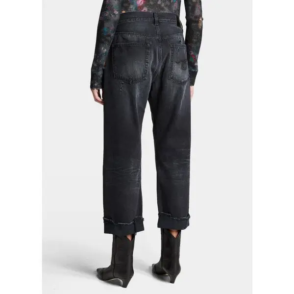 R13 Wide-leg Cropped Boyfriend Jeans