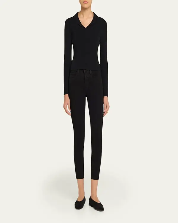 L'Agence Margot High-rise Skinny Ankle Jeans - Noir