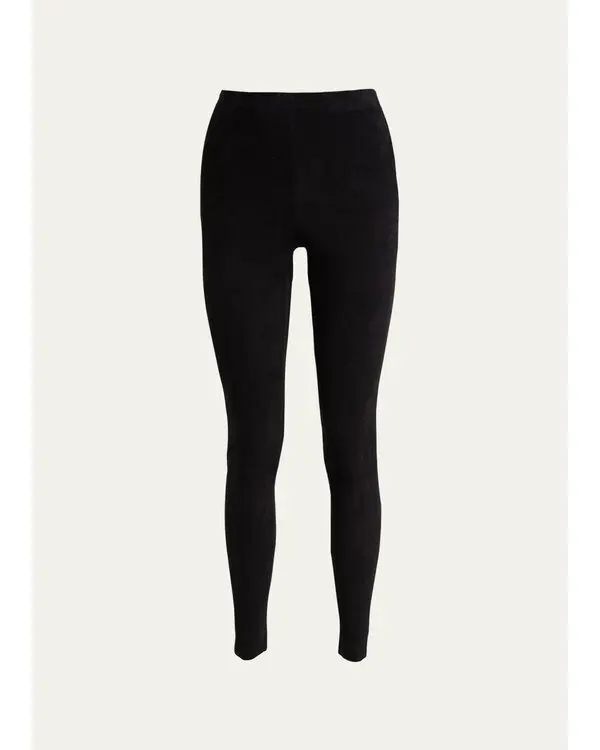 Alice + Olivia Maddox Suede High-waist Side-zip Leggings