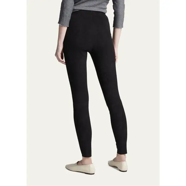 Alice + Olivia Maddox Suede High-waist Side-zip Leggings