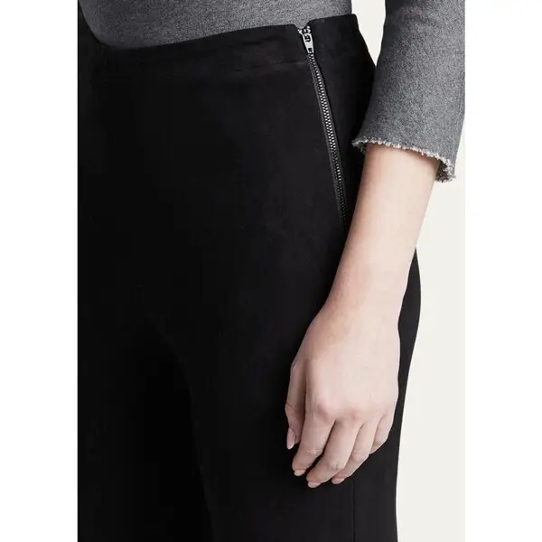 Alice + Olivia Maddox Suede High-waist Side-zip Leggings