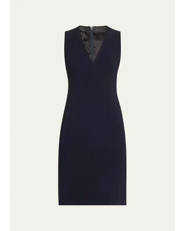 Akris Sleeveless V-neck Knit Dress - Navy
