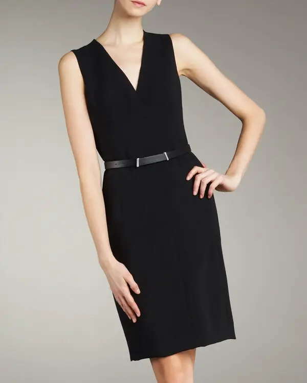 Akris Sleeveless V-neck Knit Dress - Navy