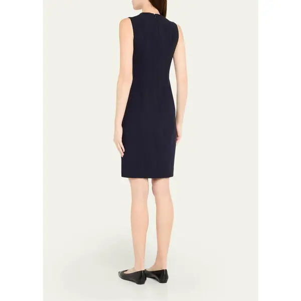 Akris Sleeveless V-neck Knit Dress - Navy